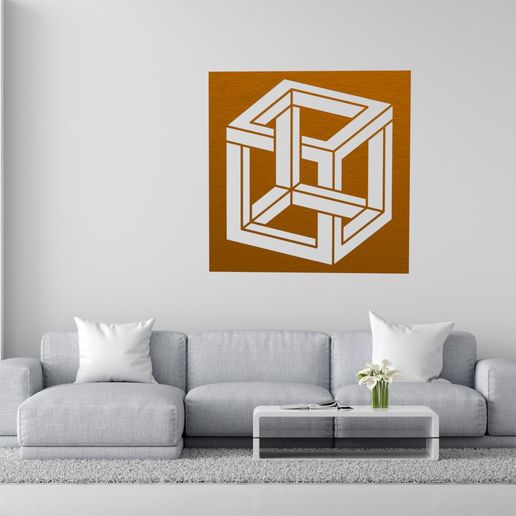 👾 Impossible Cube - Vector Files (DXF, SVG, PNG, EMF) for Cutting and ...