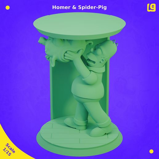 3D file Homer Simpson and Spider-Pig FanArt by Luga3D 🕷️ ・3D print ...