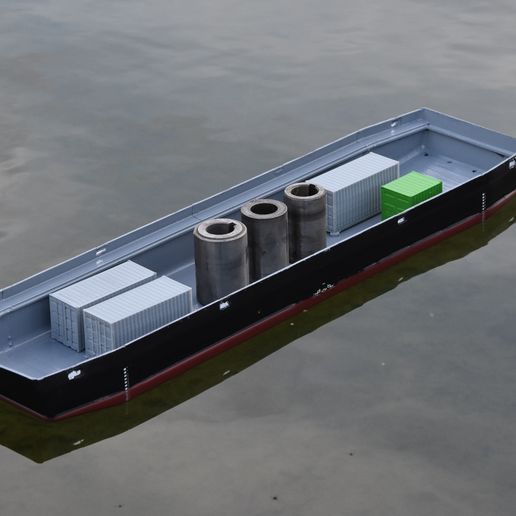 🚢 Pusher lighter ship model pontoon・ STL File for ・Cults