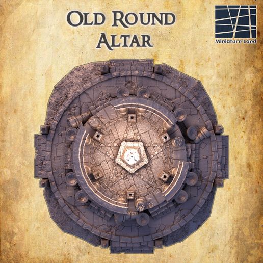 STL file Old Round Altar 28 mm Tabletop Terrain 👴 ・Model to download ...