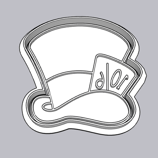 🍪 Alice in Wonderland Cookie Cutter Hat・ STL File for 3D printing・Cults