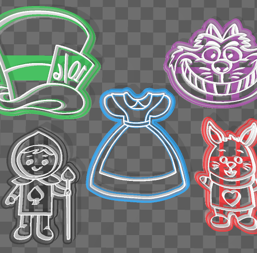 STL file Alice in Wonderland, cookie cutter 🍪 ・3D print model to ...