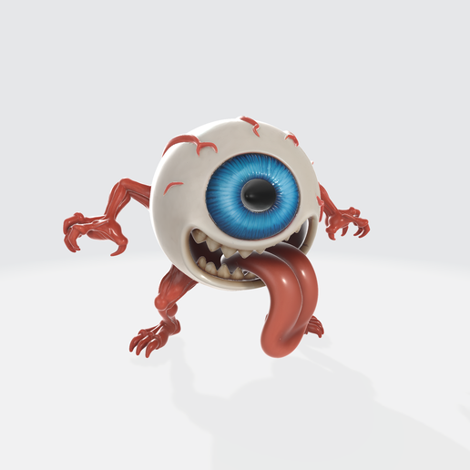 👹 Creepy Eyeball Monster Figurine | 3D Printed Spooky Eyeball Creature ...