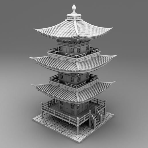 🇨🇳 Chinese Architecture - Palace 8・ STL File for 3D printing・Cults