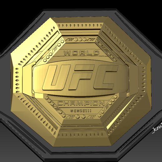 🎨 UFC Belt・ STL File for 3D printing・Cults