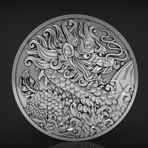 STL file Dragon Coin 🐉 ・3D printer design to download・Cults