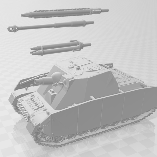 Free STL file Sturmpanzer Brummbar, Barenkatz, and Lichtbar for Dust ...