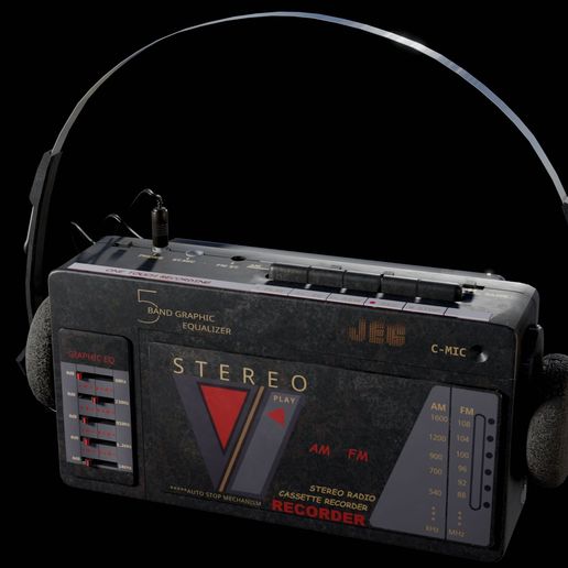 🎵 Walkman Low-poly・ STL File for ・Cults