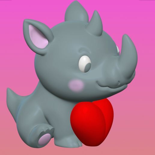 Free STL file Rhino of Love 🦏 (OBJ and 3MF)・Model to download and 3D ...