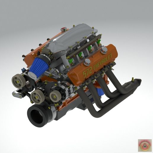🚙 CHEVROLET 572 COPO - ENGINE・ STL File for 3D printing・Cults
