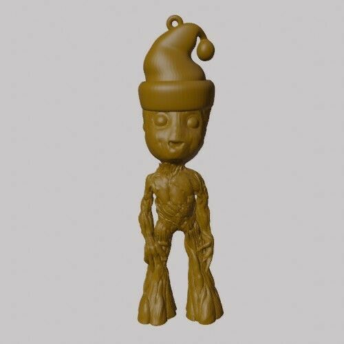 STL file Baby Groot Santa Claus hat Christmas key chain 👶 ・3D printable ...