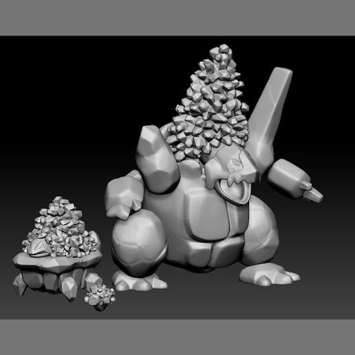 🐉 Pokemon Rolycoly Carkol Coalossal・ STL File for ・Cults