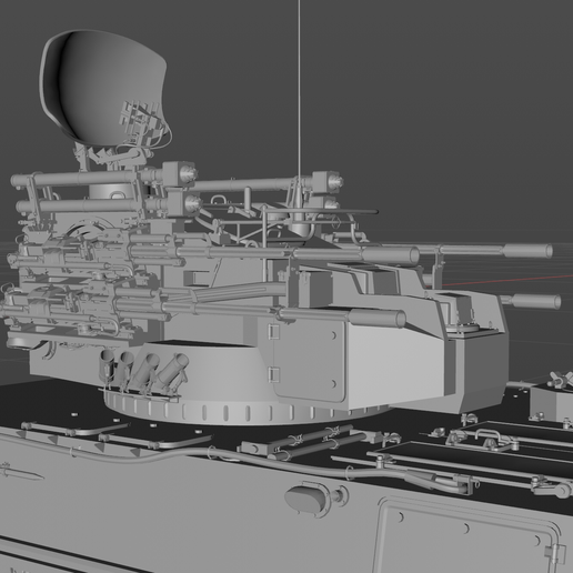 🇨🇳 China PGZ04A cañón antiaéreo autopropulsado material modelo 3D・Archivo OBJ para Impresión 3D ...