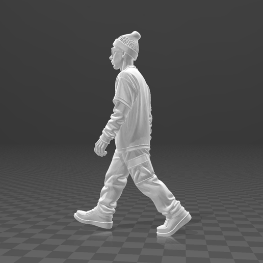 🏙️ Urban Youth Walking Figure - Urban Youth Walking 1/64 Figure・ STL ...