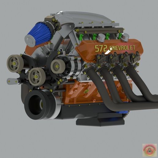 🚙 CHEVROLET 572 COPO - ENGINE・ STL File for 3D printing・Cults