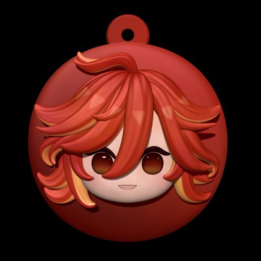 STL file Christmas decoration/ medallion Genshin impact Chibi archon ...