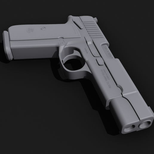 🔫 FN High Power Pistol ( Prop-Gun ) 1/1 Scale・ STL File for 3D printing ...