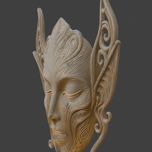 🪵 Wood Elf Face Wall Art・ STL File for 3D printing・Cults
