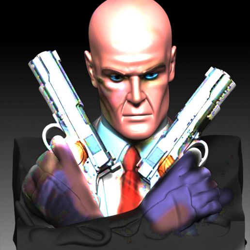👤 Hitman Bust・ STL File for 3D printing・Cults