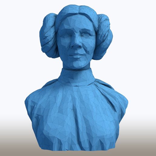👤 Carrie Fisher Bust - Princess Leia Low Poly Sculpture・ STL File for ...