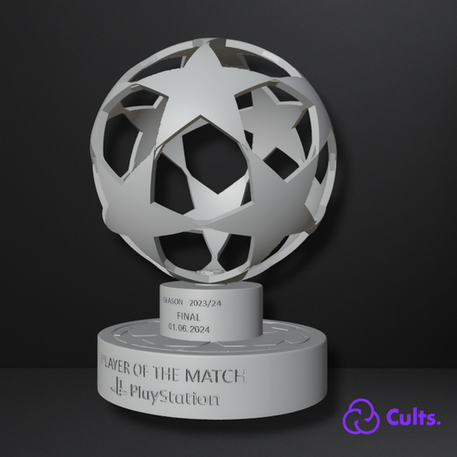 🏆 MVP Trophy Football European Competition Réplica 3D・Arquivo STL para Impressão 3D・Cults