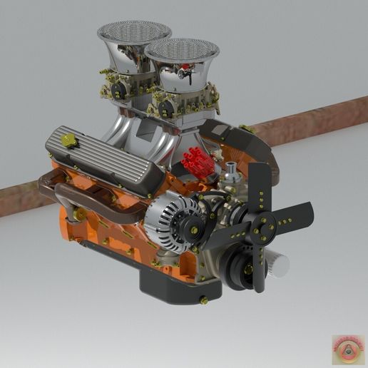 🐏 DODGE MOPAR 440 MAGNUM TUNNEL RAM - ENGINE・ STL File for 3D printing ...