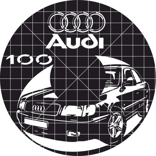 🚗 Audi 100 for laser cutting on vinyl record DXF file・ DXF File for CNC ...