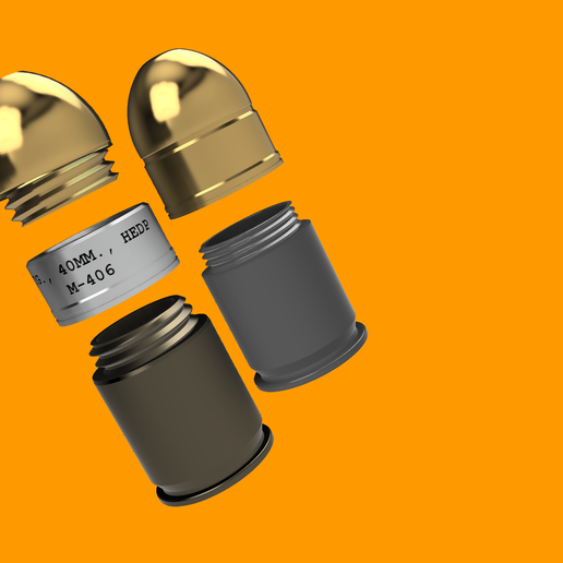 🔫 40mm Grenade - M406・Free STL File for 3D printing・Cults