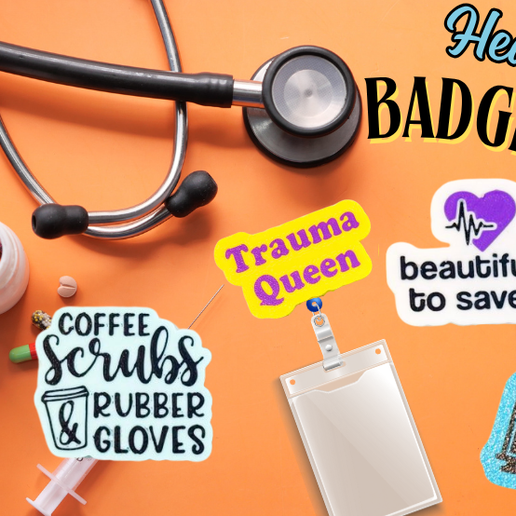 📛 Healthcare Badge Swag!! Lanyard Reel Covers-- GREAT Nurse/EMT Gifts ...