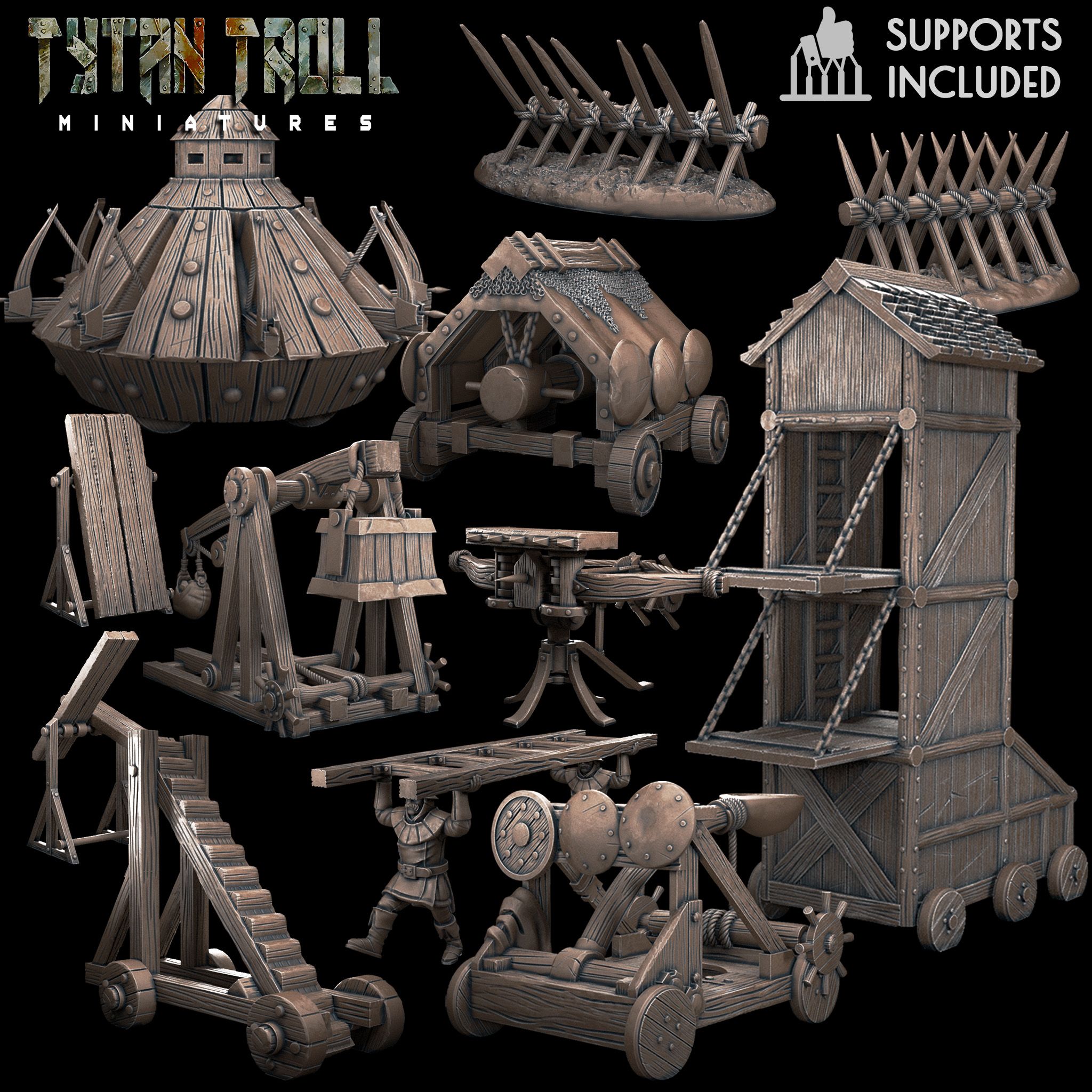 STL file Siege Weapon Bundle [Pre-Supported]・3D printable design to download・Cults
