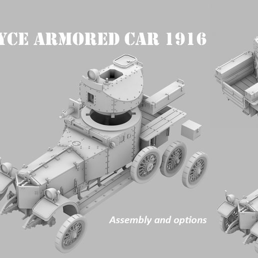 🚗 Rolls Royce Armored Car 1916・ 3D File for 3D printing・Cults