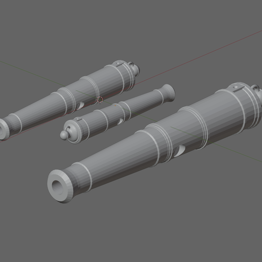 💷 Naval 24 pound cannon, 5 parts kit・Free STL File for ・Cults