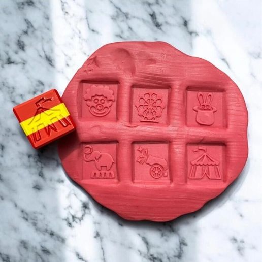 🎪 Impression Cube of Circus Elements for Sensory Play・ STL File for 3D ...