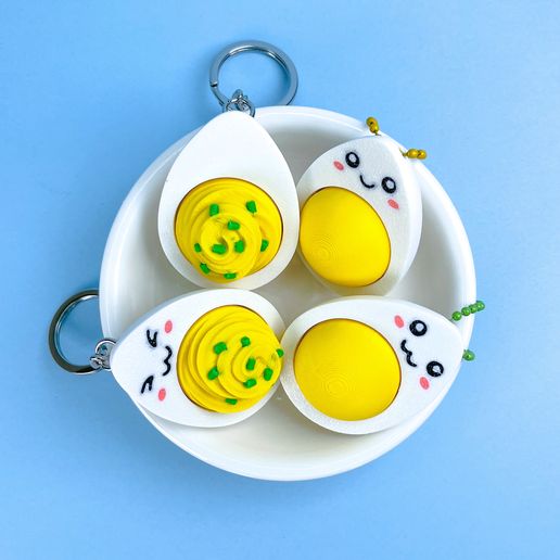 Clicker Egg Keychain 🥚 with Smiley Faces 😆, Fun Fidget・ STL File for 3D ...