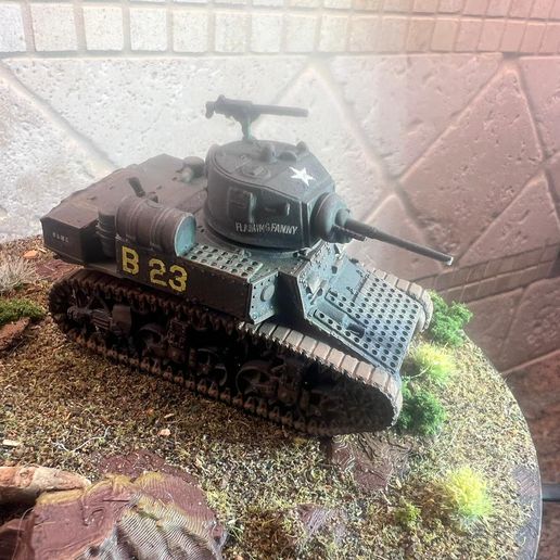 🍯 M3A1 Stuart with hull-mounted flamethrower (US, WW2)・ 3D File for 3D ...