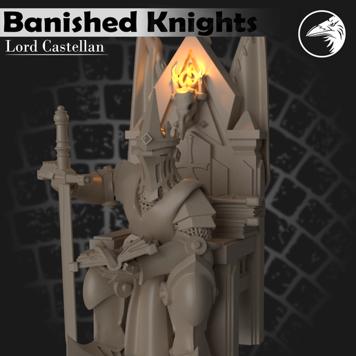 🤴 Lord Castellan Corvux | Banished Knights・ STL File for 3D printing・Cults