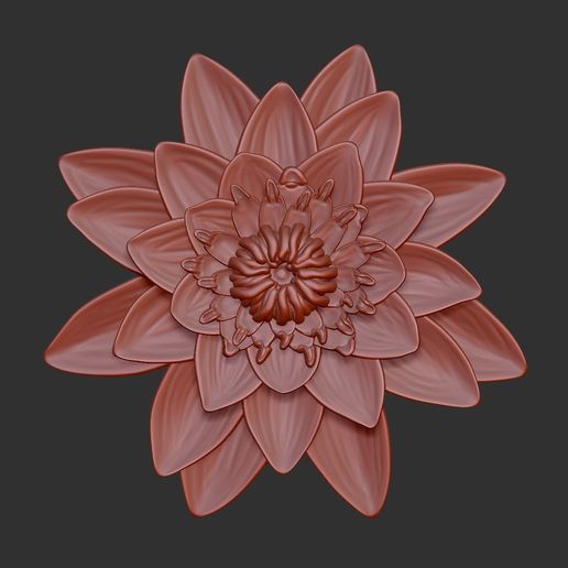 STL file Water lily 3d relief .stl file 🚰 ・3D print model to download・Cults