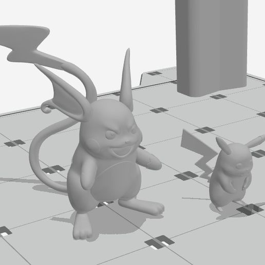 STL file Pikachu & Raichu 🐉 ・Model to download and 3D print・Cults