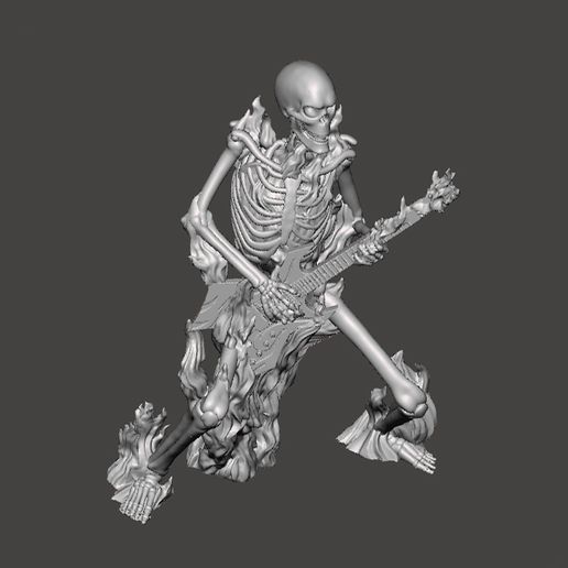 💀 Flaming Skeleton・ STL File for ・Cults