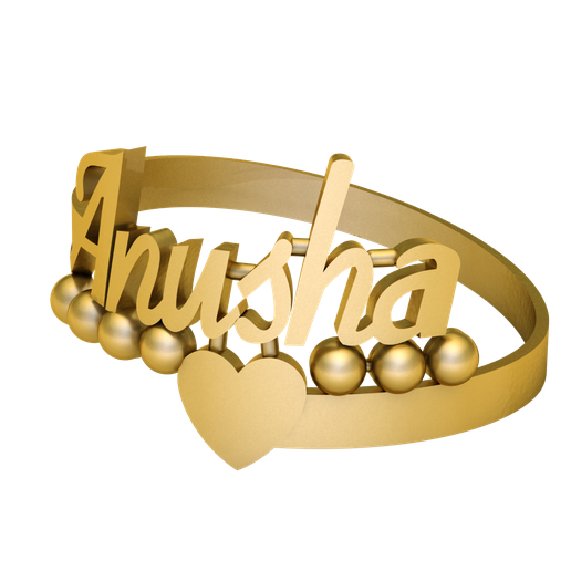 Archivo STL ANUSHA NAME PRECIOUS RING 3D PRINTABLE MODEL 💍 (OBJ)・Modelo ...