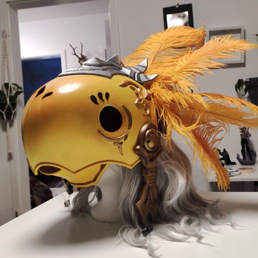 3D printed Racing Chocobo Mask・Cults