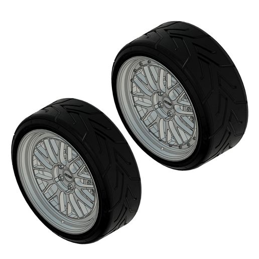 STL file BBS LM style - Scale Model Wheel set - 18" - Rims and Tyre 🛞 ...
