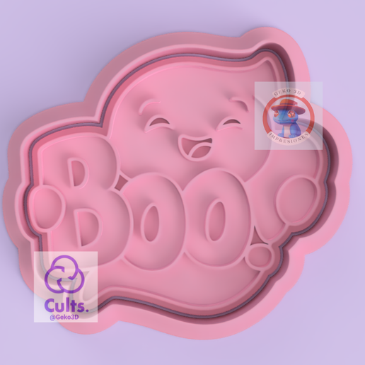 👻 Boo Ghost Halloween Boo cookie cutter (Boo cookie cutter)・ 3D File ...