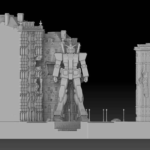 🤖 1/144 Scale Gundam Diorama for Bandai HG/RG / War scene / Buildings ...