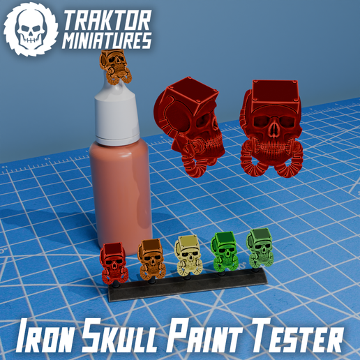 🆓 Free Iron Skull Paint Tester・Free 3D File for 3D printing・Cults