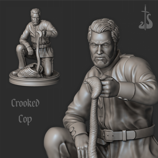 🎲 Crooked Cop・ 3D File for 3D printing・Cults
