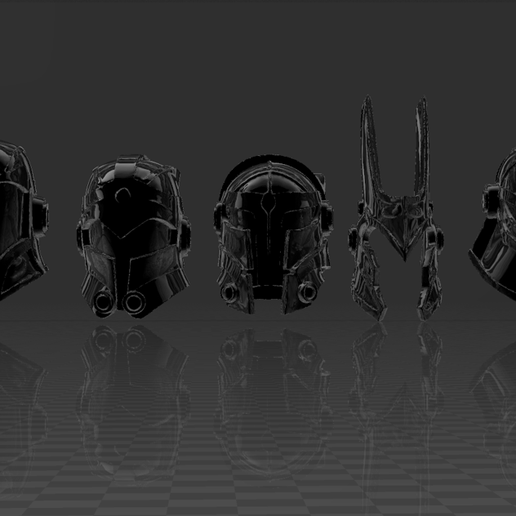 🪖 SET OF 5 SCI-FI FUSION HELMETS | SET OF 5 SCI-FI FUSION HELMETS - STL ...