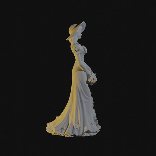 🎩 Bonnie pretty lady with flows and hat・ STL File for 3D printing・Cults