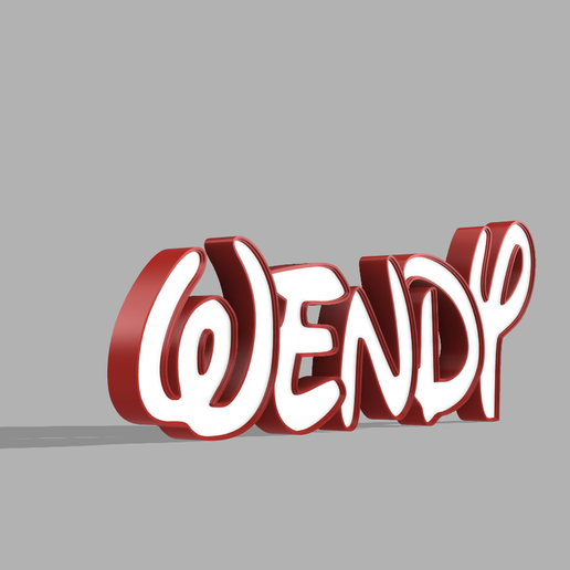 🔦 First name Wendy type Disney for led・Free STL File for ・Cults