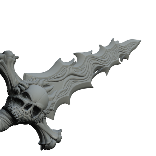 💀 Skull Pattern Wavy Sword – Fantasy 3D Printable Blade・ STL File for ...